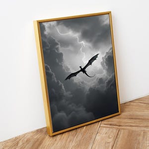 Onix Storm - Dragon Flying Under a Storm, With Lightning Poster. Fourth ...