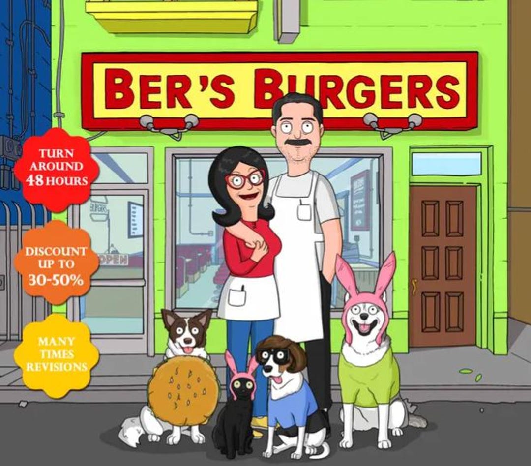 Custom Family Burgers Portrait From Photo, Personalized Couple Burgers ...