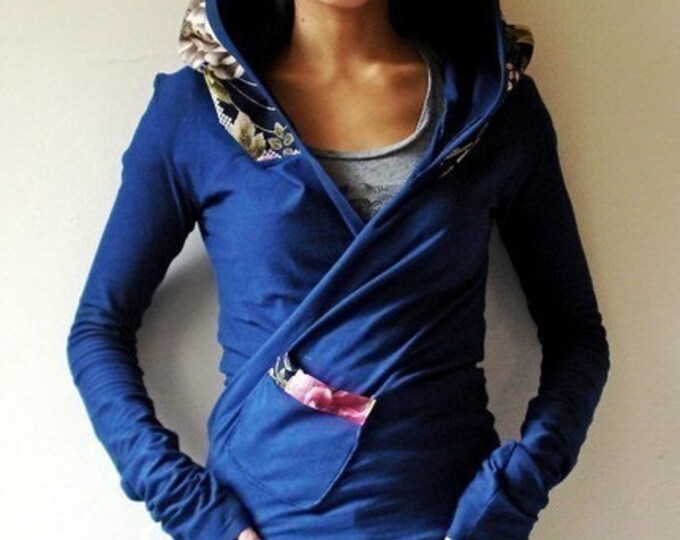 Hoodie Wrap, Japanese Print and Organic Soy Jersey - KANA, 13 Color ...