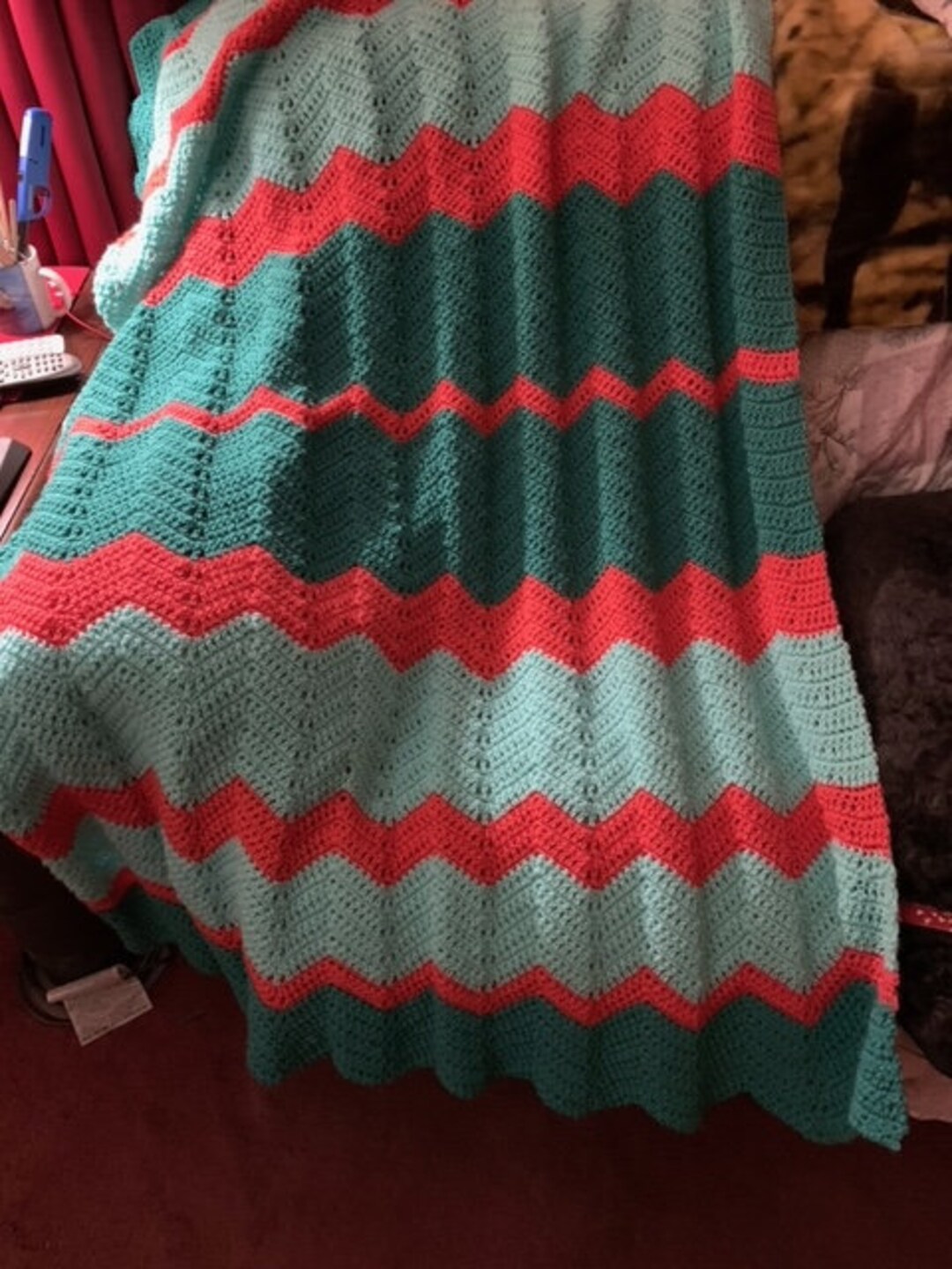 Hand Crocheted Ripple Stitch Afghan - Etsy