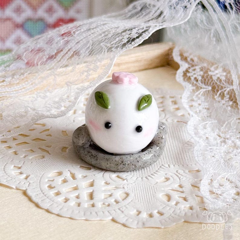 Polymer Clay Mini Bunny Figurine , Winter Collection , Cute Clay Desk ...