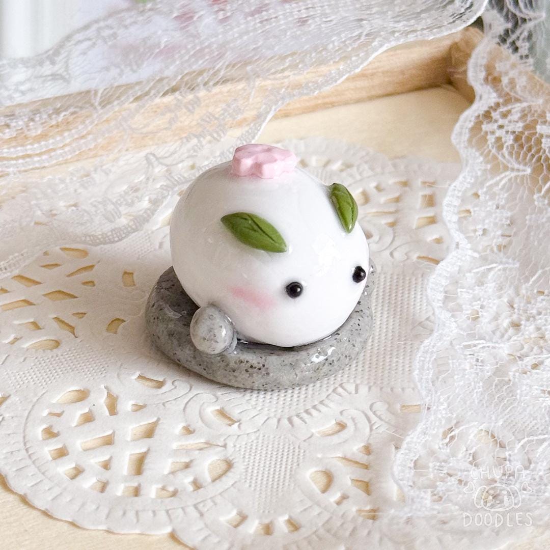 Polymer Clay Mini Bunny Figurine , Winter Collection , Cute Clay Desk ...