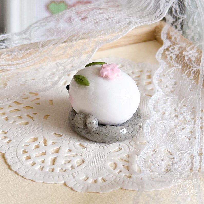 Polymer Clay Mini Bunny Figurine , Winter Collection , Cute Clay Desk ...