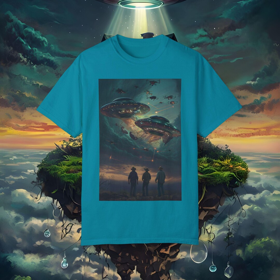 Project Blue Beam Tee, Drones Ufo Tee, Mystical Alien Abduction T-shirt ...