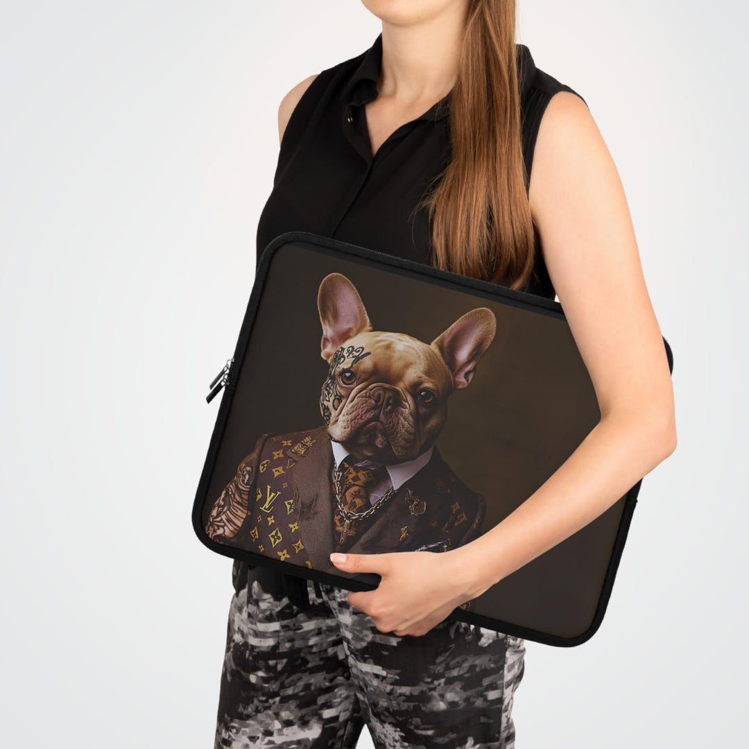 Luxury French Bulldog Laptop Sleeve - Stylish Gear for Pet Lovers ...