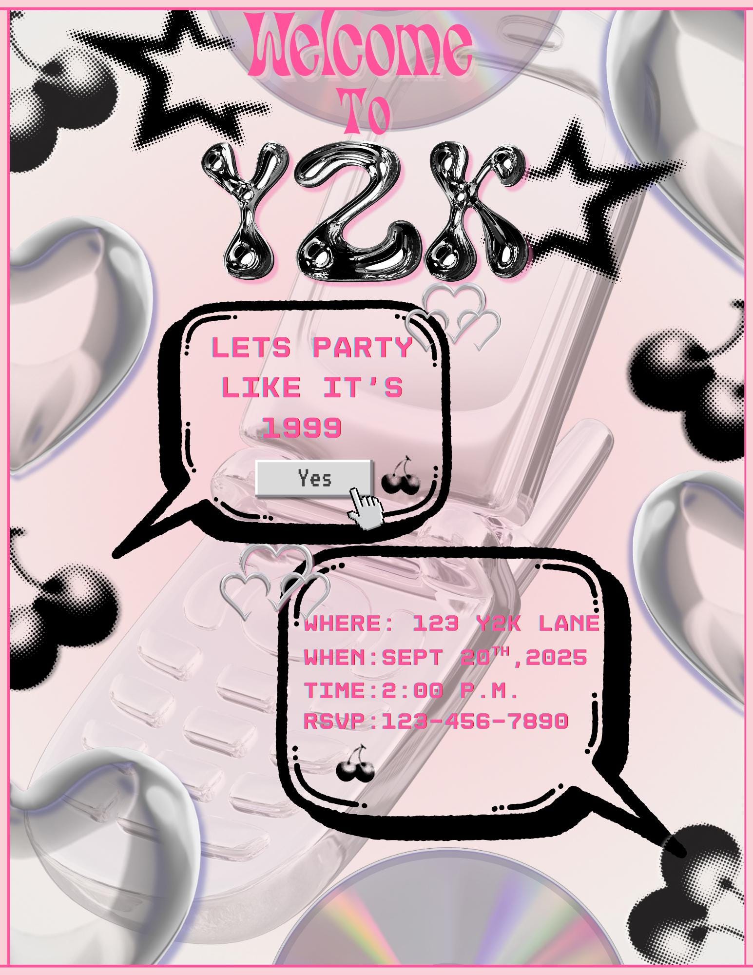 Y2K Themed Invite - Etsy