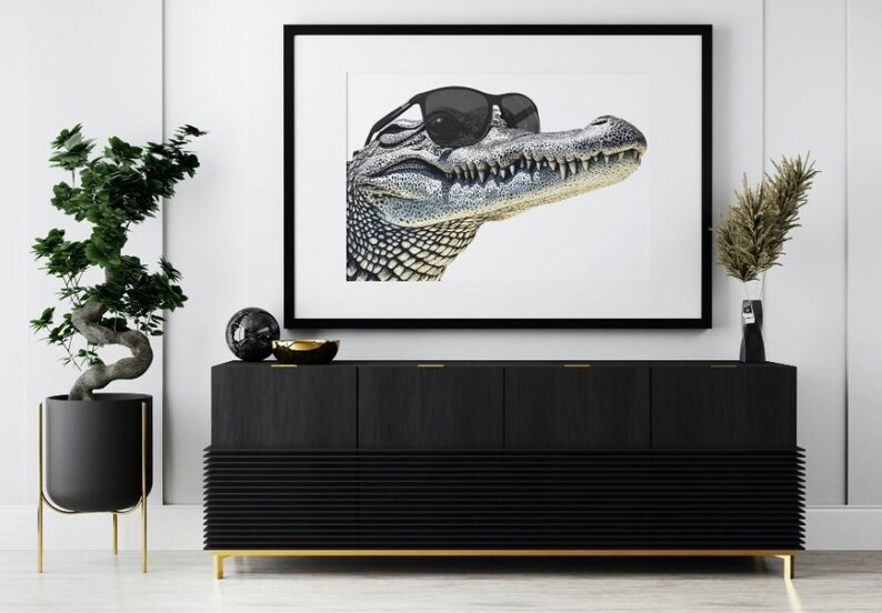 Cool Crocodile Wall Art – Digital Download | Funny Reptile Print ...