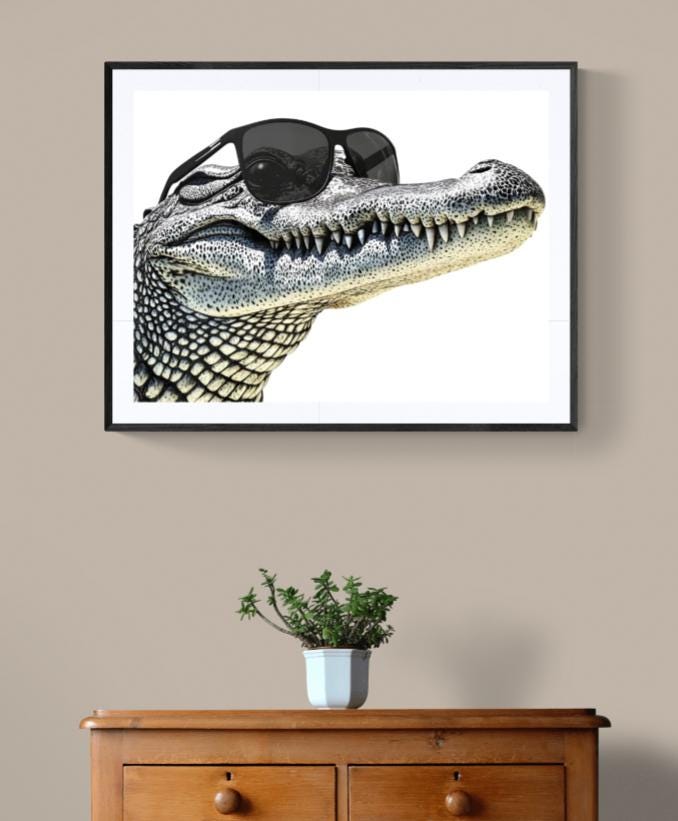 Cool Crocodile Wall Art – Digital Download | Funny Reptile Print ...