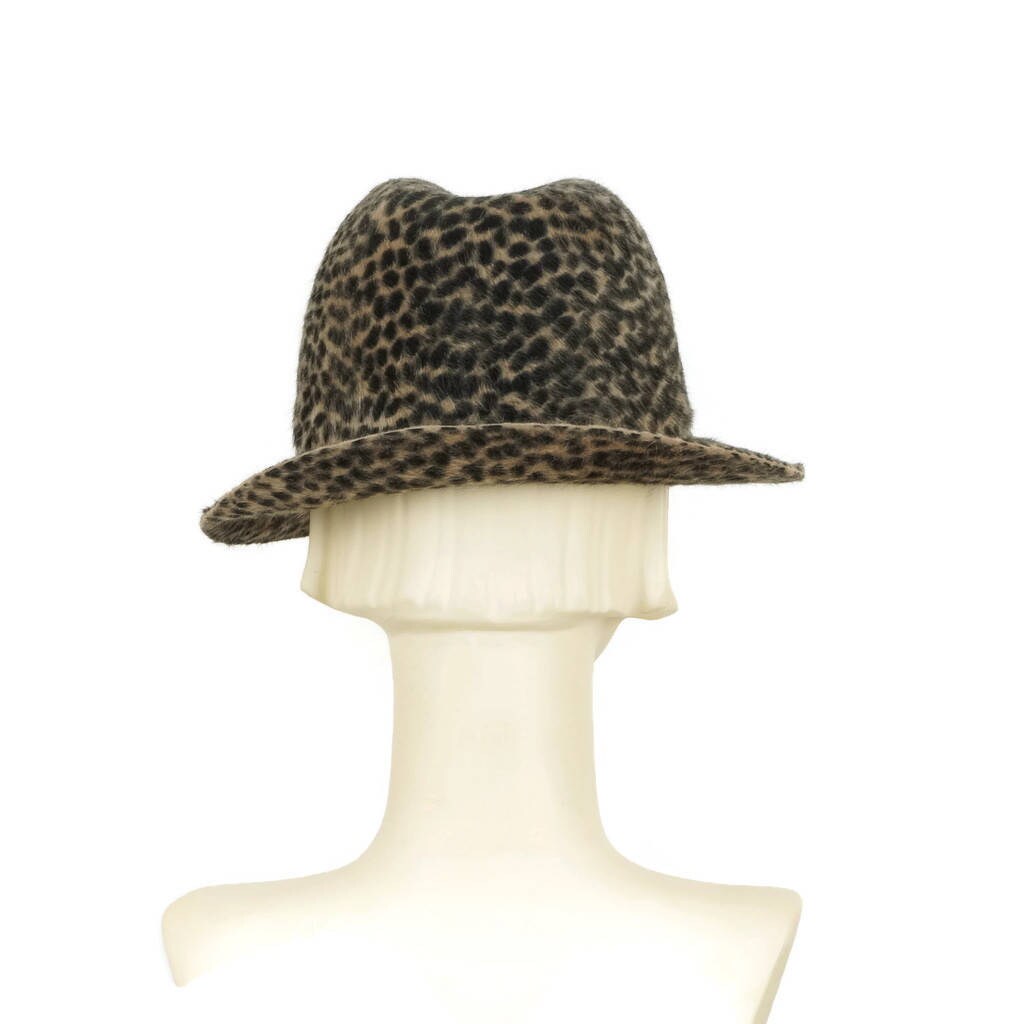 Cheetah Animal Print Fedora Hat for Women Stingy Brim Fur | Etsy