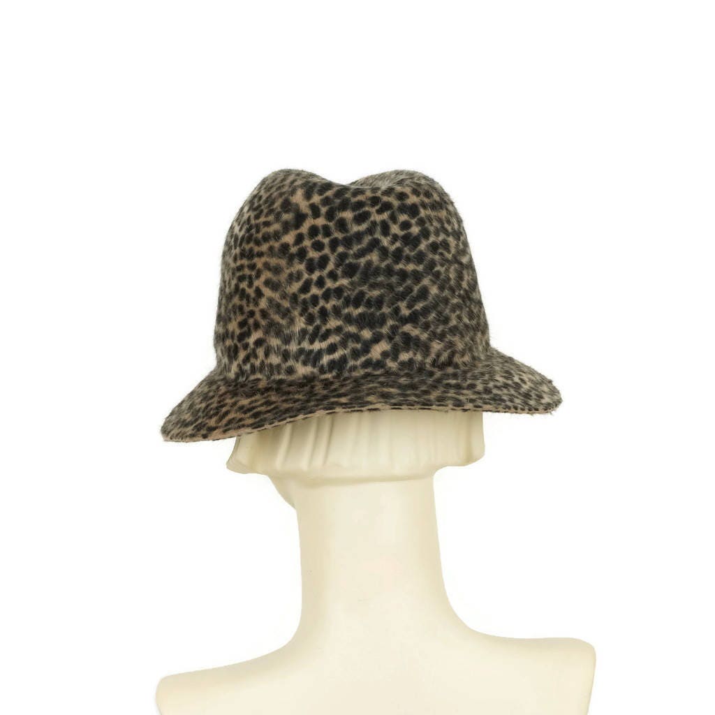 Cheetah Animal Print Fedora Hat for Women Stingy Brim Fur | Etsy