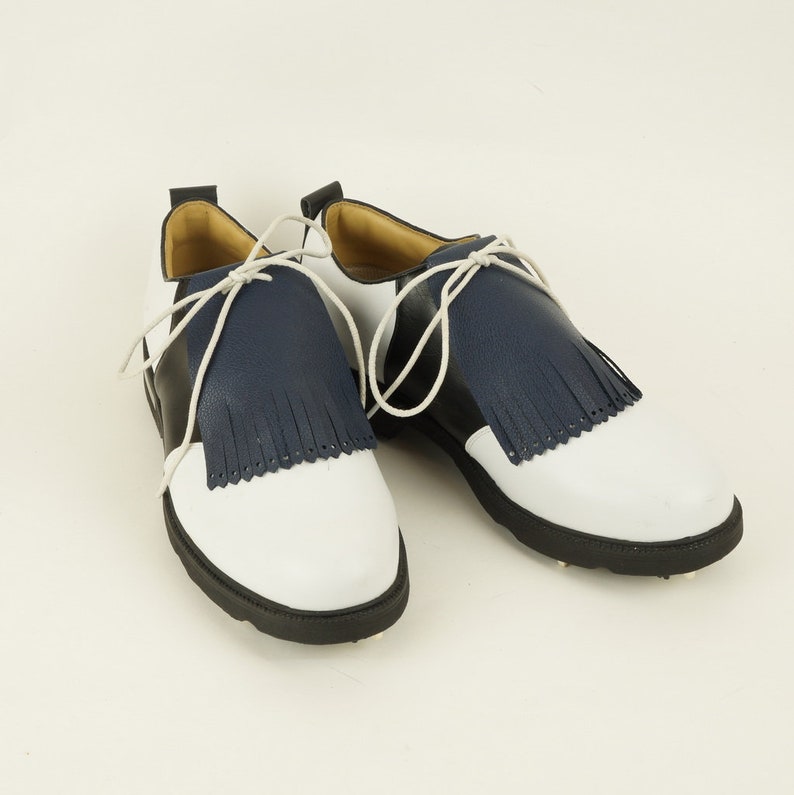 Dark Blue Leather Kilties for Mens Golf Shoes, Shoe Fringes for Saddle ...