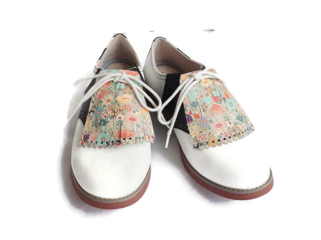 Floral Golf Shoe Kilties: Leather Springtime Shoe Accessories - Etsy