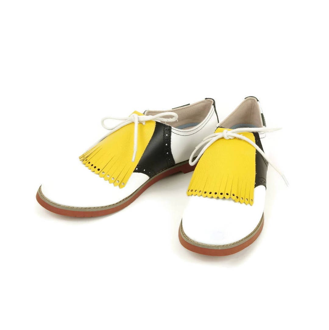 Canary Yellow Leather Kilties, Womens Golf Shoe Accessory - Etsy
