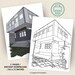 1960's Brutalist Architecture Concrete Printable Coloring Sheet. Hand ...
