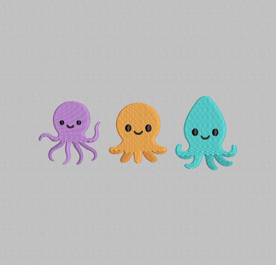 Octopus Machine Embroidery Design, Sea Animal Pattern (INSTANT DOWNLOAD ...