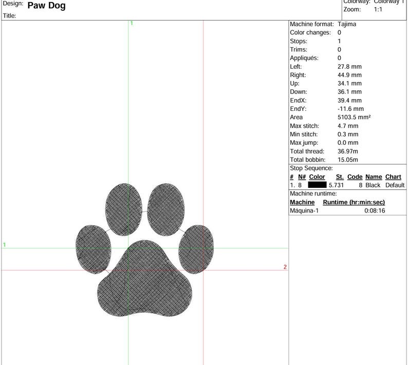 Dog Paw Embroidery Design, Mini Paw Embroidery File, Dog Embroidery ...