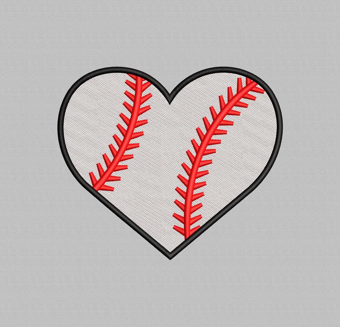 Baseball Heart Embroidery Design, Sport Love File (instant Download) - Etsy