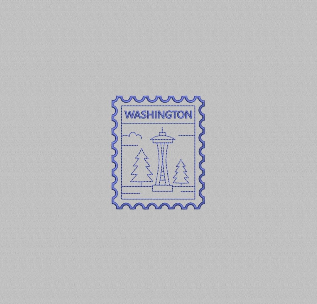 Washington State Stamp Embroidery Design: USA Travel Souvenir (digital ...