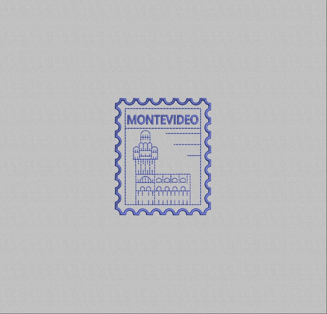 Palacio Salvo Stamp Machine Embroidery Design: Montevideo, Uruguay ...