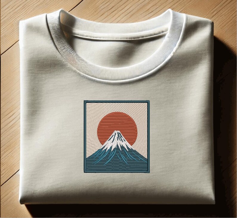 Mount Fuji Embroidery Design: Japanese Mountain Art (digital File, 4 ...