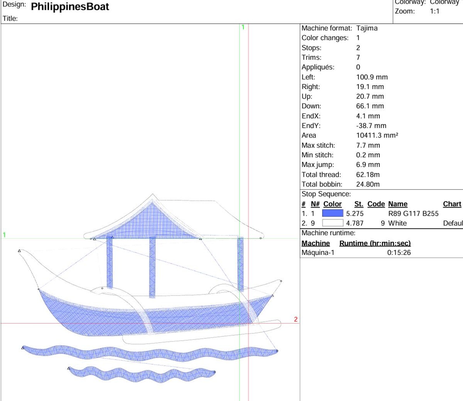 Philippines Boat Local Bangka Embroidery File, Fishing Boat Embroidey ...
