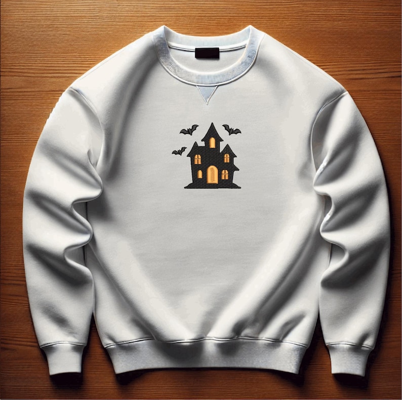 Haunted House Embroidery Design: Halloween Machine Embroidery Pattern ...