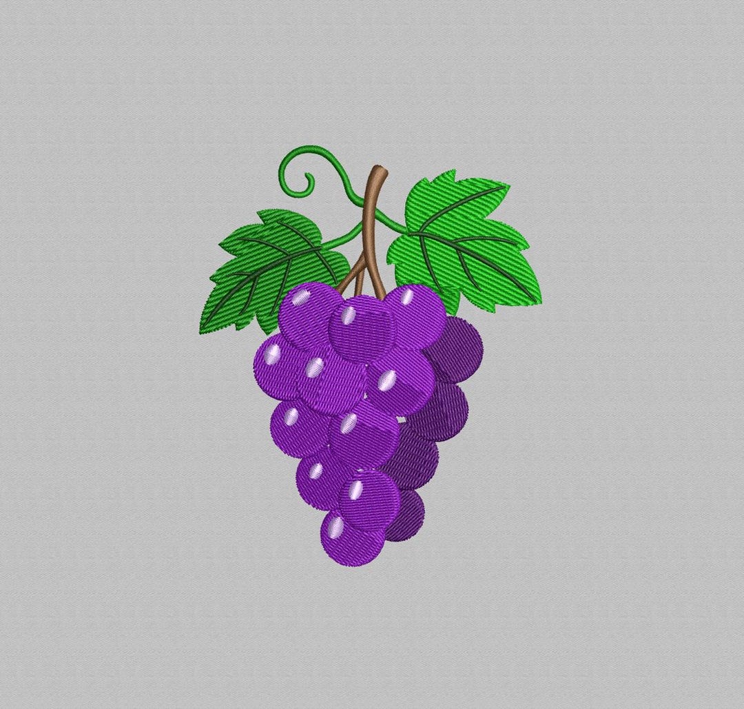 Grape Machine Embroidery Design: 4 Sizes (digital File) - Etsy
