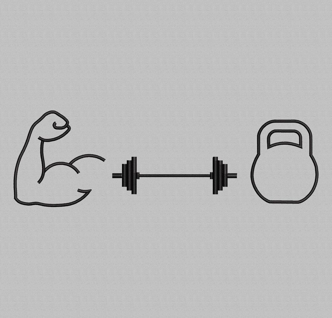 Gym Embroidery Design, Bodybuilder Embroidery File, Weight Lifting ...