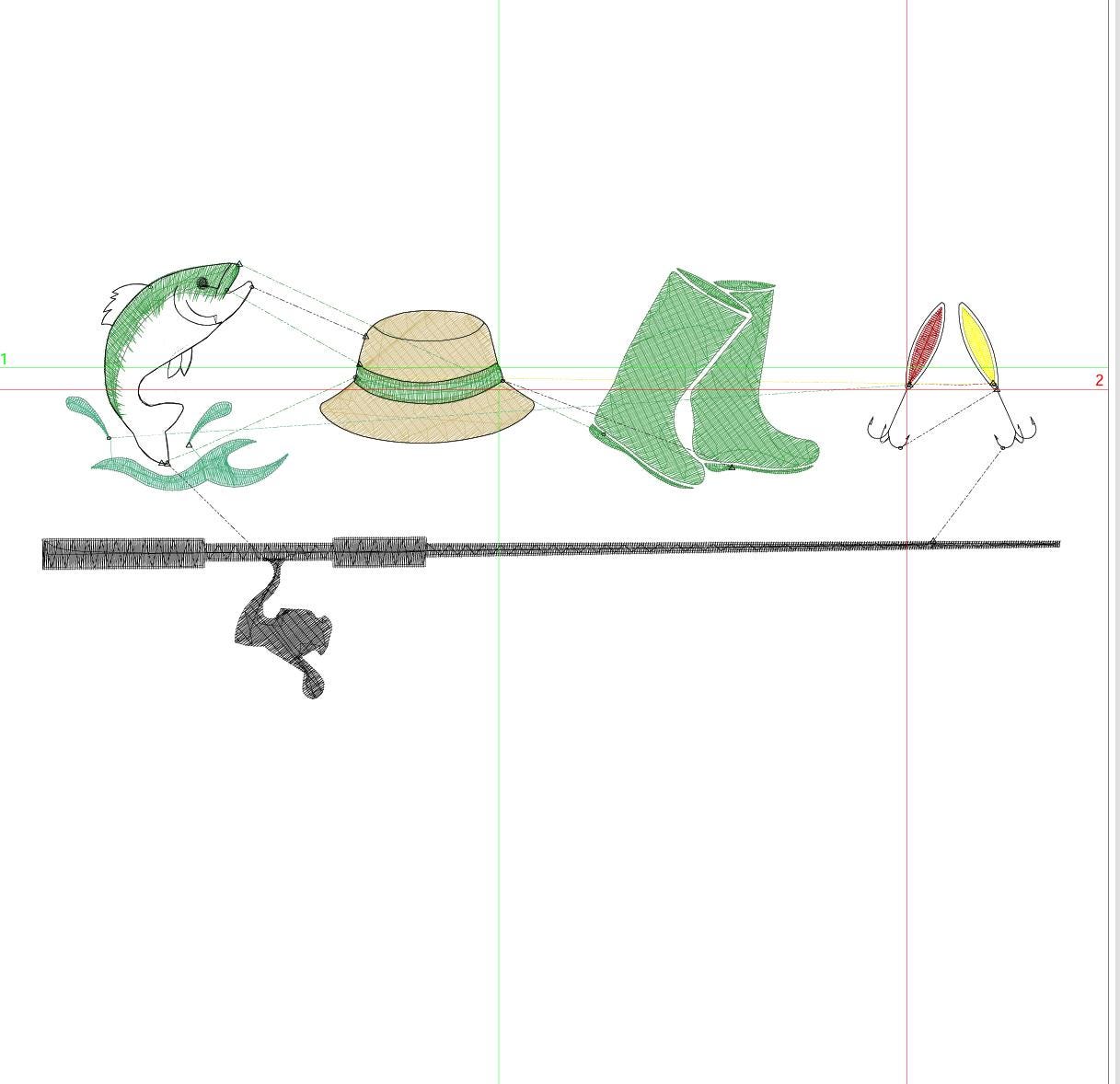 Lake Fishing Machine Embroidery Designs, Fishing Tools, Fishing Hook ...