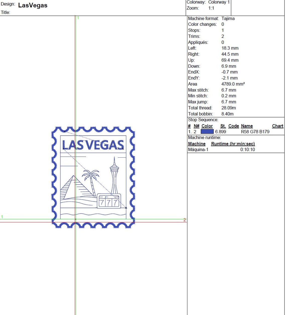 Las Vegas Embroidery Design: Nevada State Stamp Digital File (instant ...
