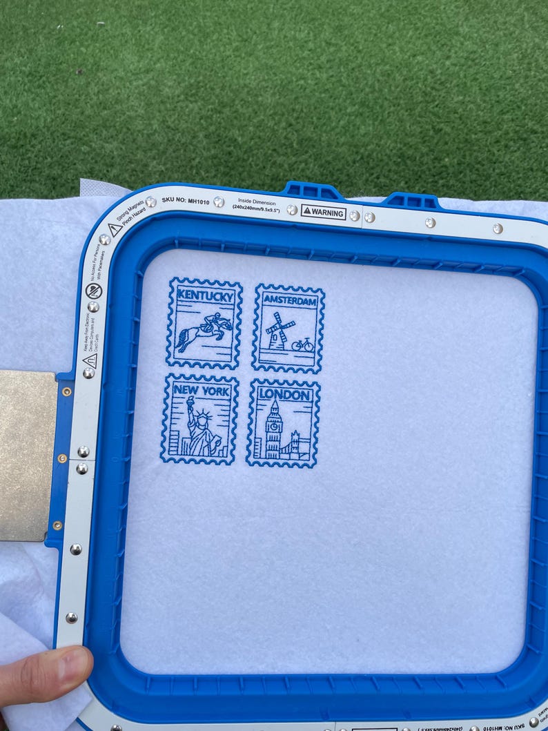 Miami Stamp Machine Embroidery Design, EEUU Postage Stamp Digital File ...
