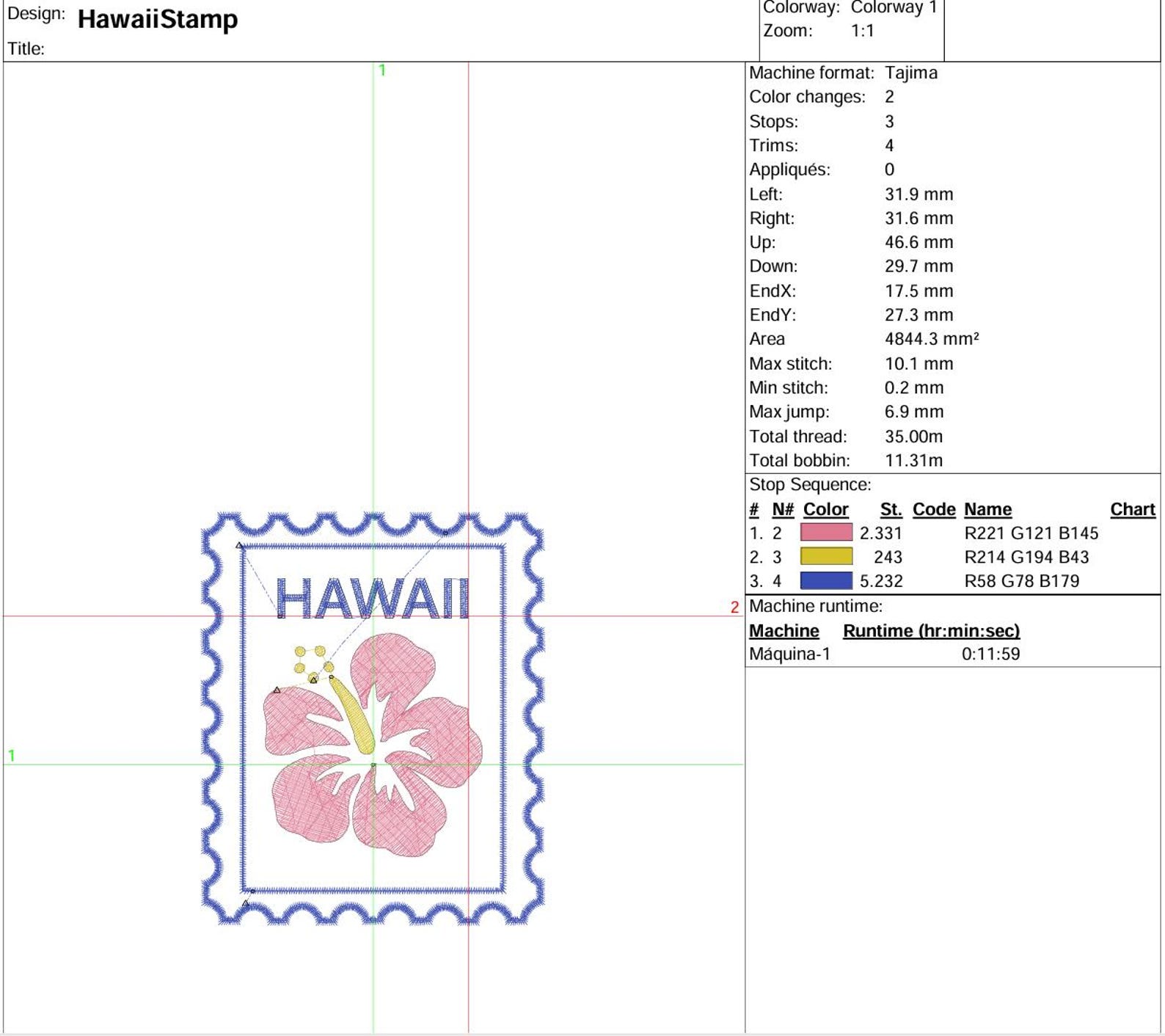 Hawaiian Hibiscus Stamp Embroidery Design: 4 Sizes (digital File) - Etsy
