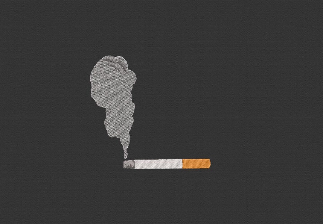 Cigarette Embroidery Design, Tobacco Smoke Pattern (3 Sizes) (instant ...