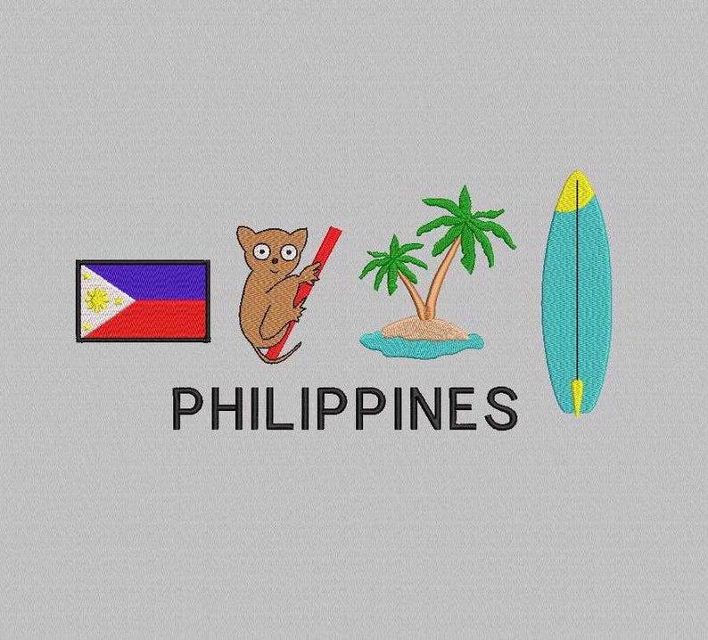Philippines Flag Machine Embroidery Design, Island Design, Tarsiidae ...