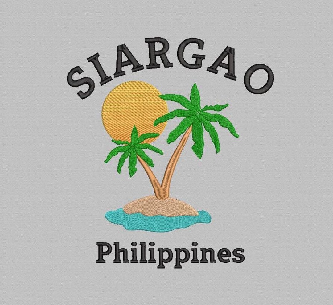 Siargao Philippines Embroidery Design, Island Beach File (instant ...