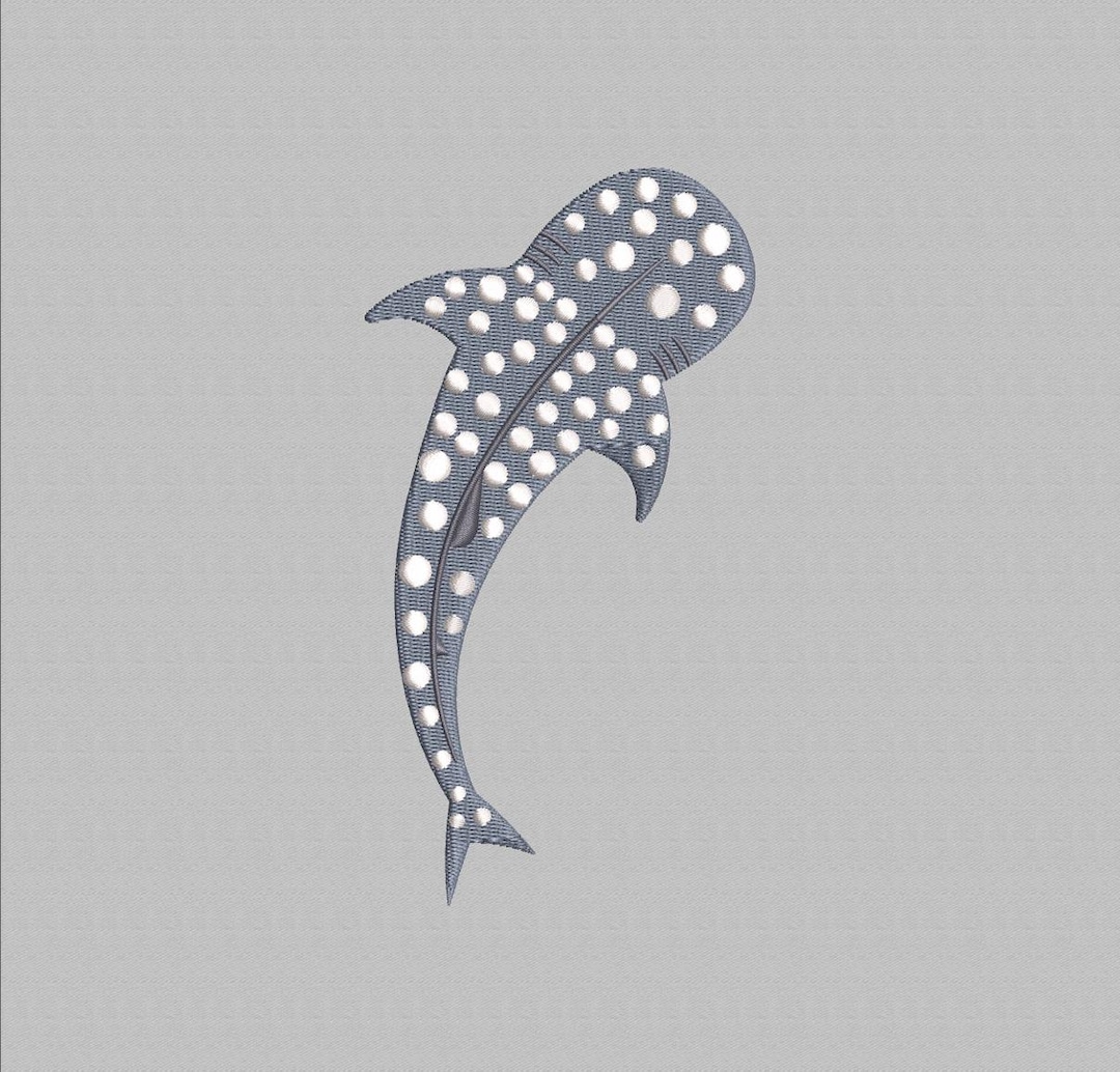 Whale Shark Embroidery Design: Ocean Fish Pattern, 4 Sizes (digital ...