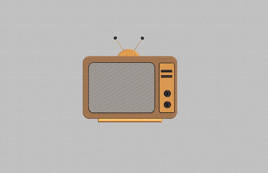 Vintage Television Machine Embroidery Design, TV Embroidery Pattern ...