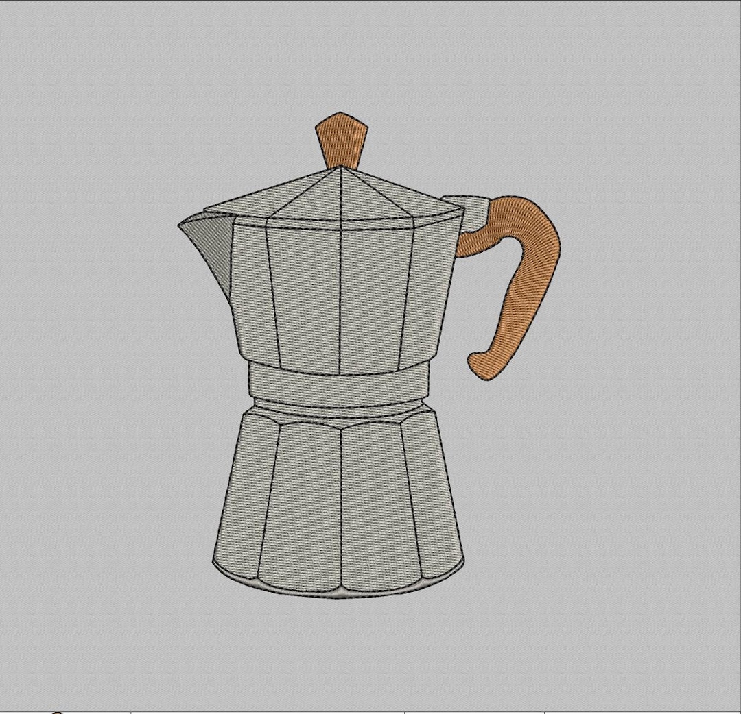 Italian Coffee Machine Embroidery Design, Coffee Maker Embroidery ...