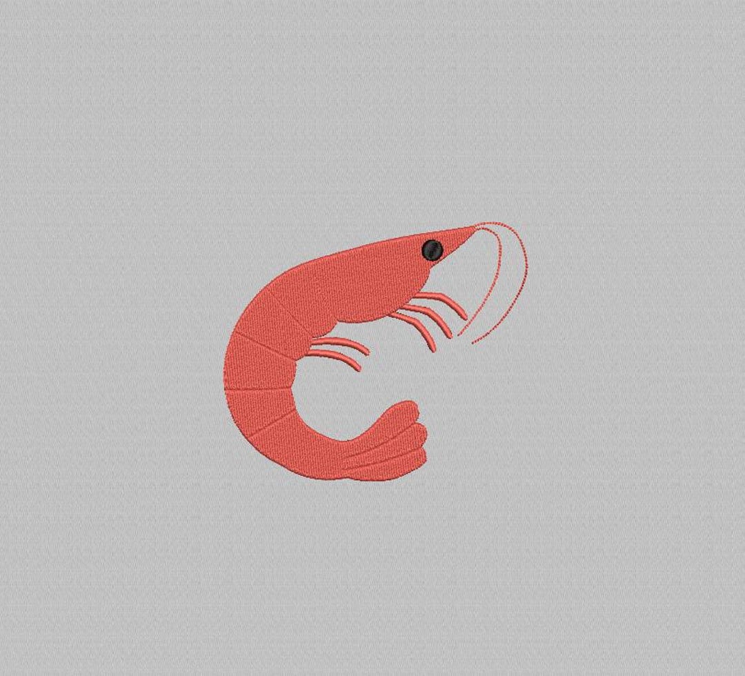 Shrimp Machine Embroidery Design, Sea Creature Pattern (digital ...