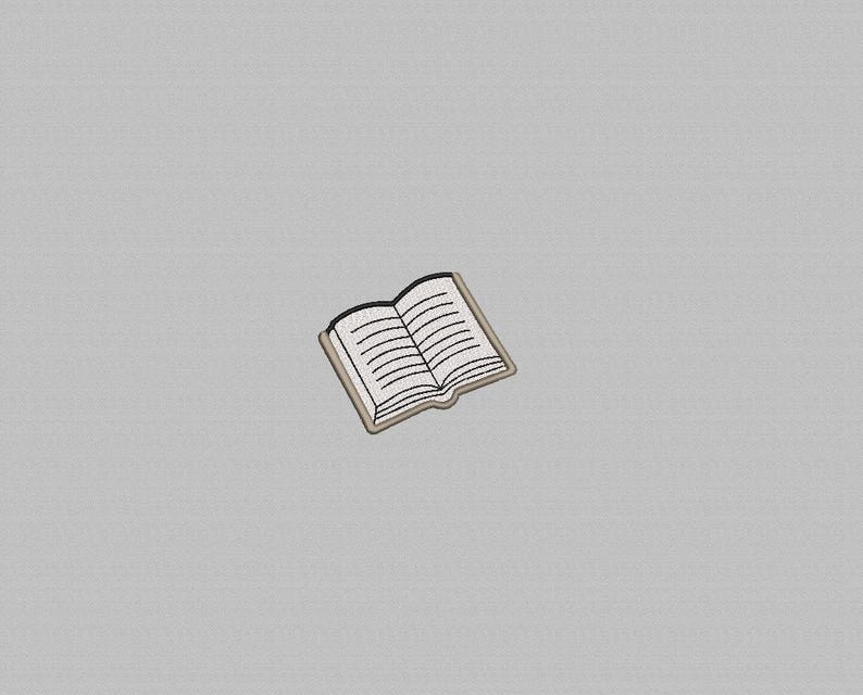 Open Mini Book Machine Embroidery Design, Book Design, Reading Book ...