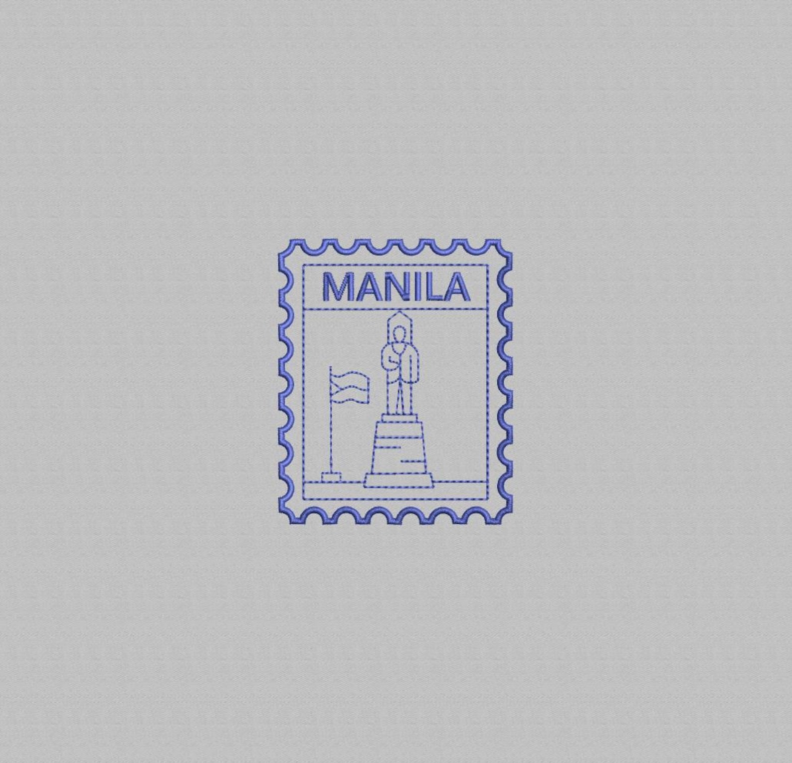 Manila Philippines Stamp Embroidery Design: Philippines Postage, 4 ...