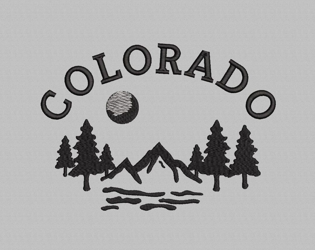 Colorado Mountain Embroidery Design, Landscape Art (3 Sizes) (digital ...