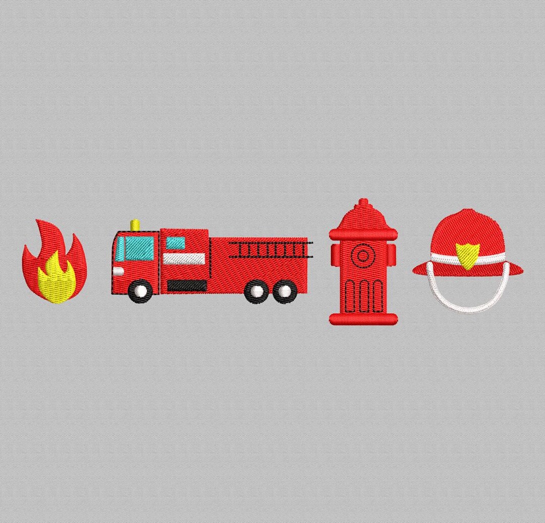 Firefighter Fireman Machine Embroidery Design, Fire Equipment ...