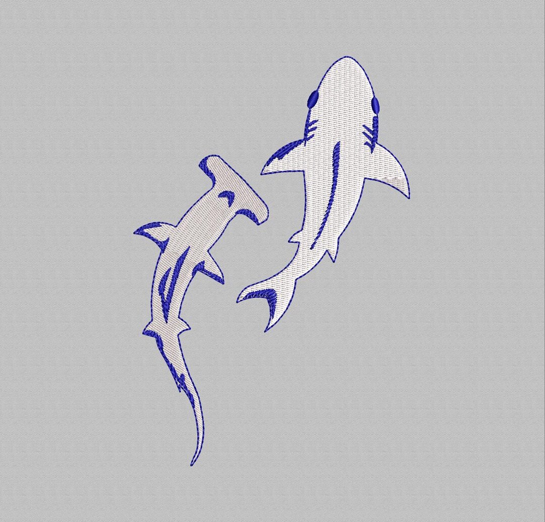 Hammerhead Shark, Fierce Shark Machine Embroidery Design, Shark ...
