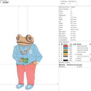 El Coqui Concho Embroidery File Machine, DTMF Coqui Embroidery Design ...