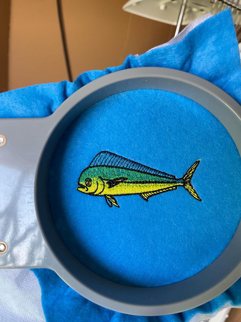 Mahi-mahi Dolphinfish Embroidery Design: Ocean Fish (4 Sizes, Digital ...