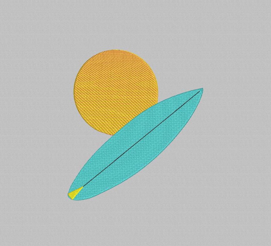 Surfboard Sun Mini Machine Embroidery Design, Surfing Embroidery ...