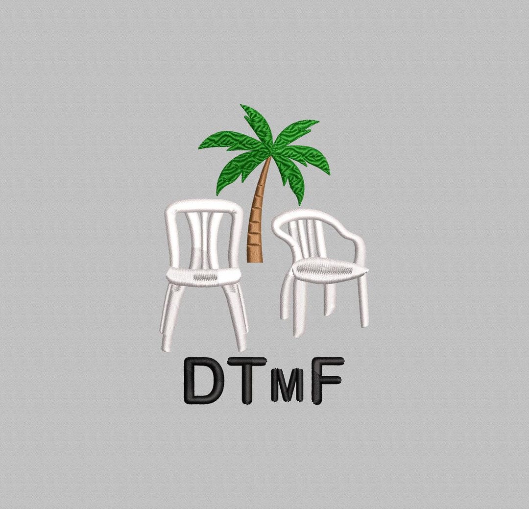 DTMF Embroidey Design, DTMF Embroidery Design, Chairs and Palm ...