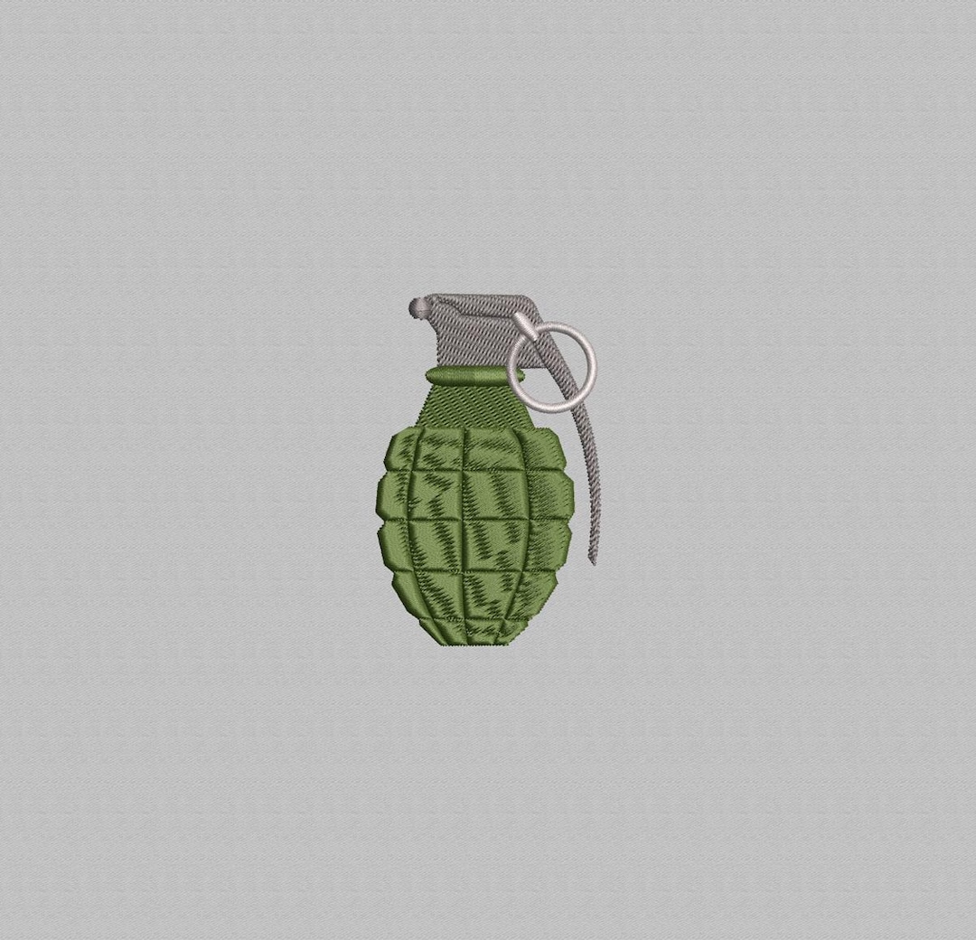 Grenade Embroidery Design: Hand Bomb Explosive (4 Sizes, Instant ...