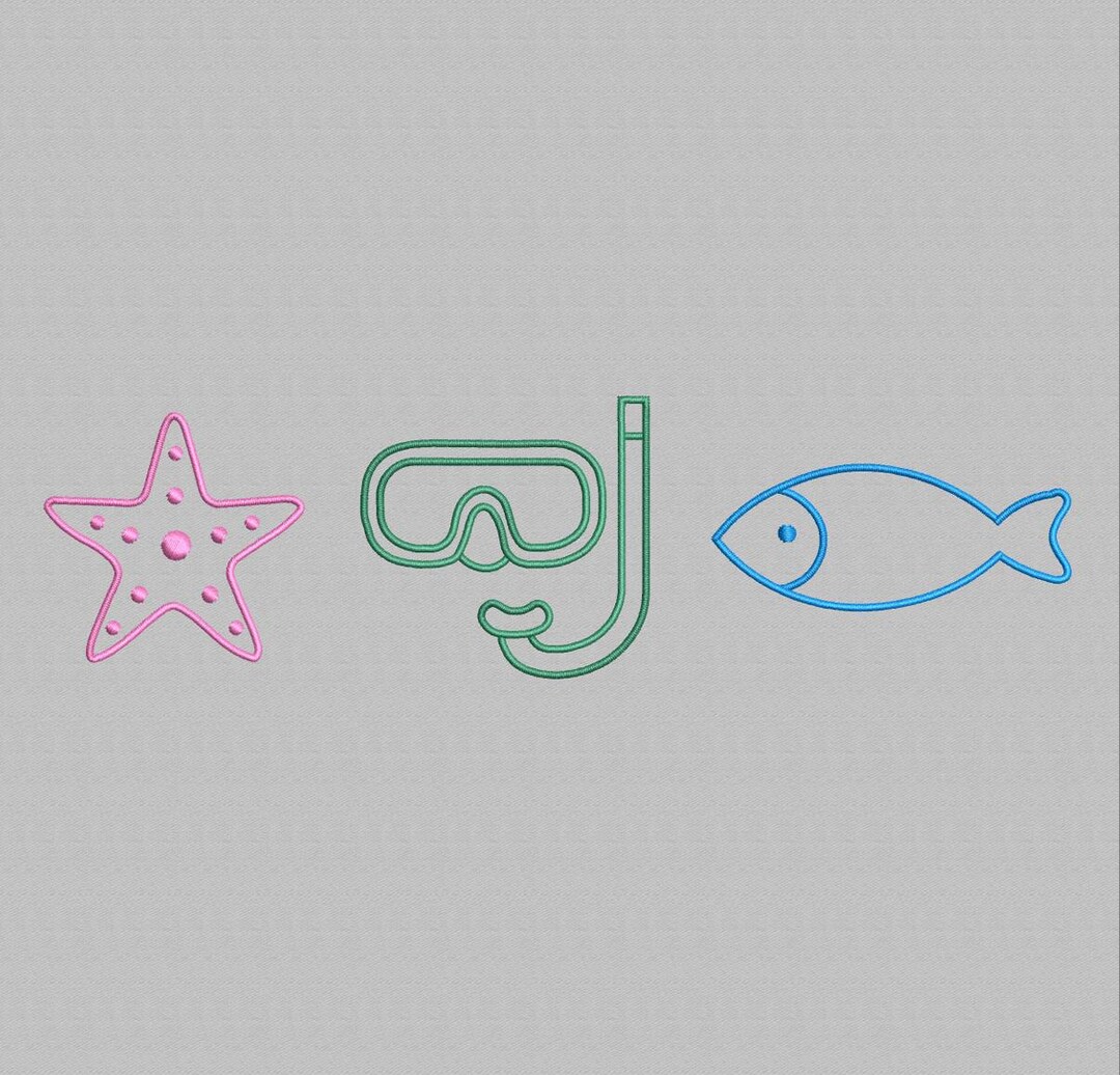Snorkel Embroidery Designs, Scuba Diving Machine Embroidery File ...